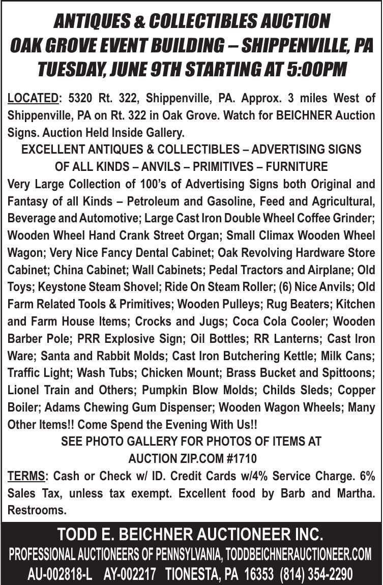 ANTIQUES AND COLLECTIBLES | Auctions | thecourierexpress.com