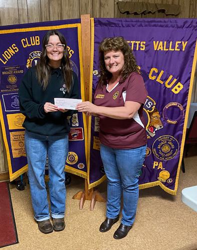 Bennetts Valley Lions Club presents scholarship to Mallory Blythe ...