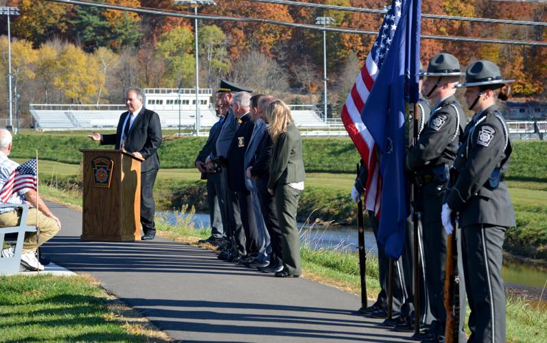 State police hold memorial service, bench dedication for Trooper Monty ...