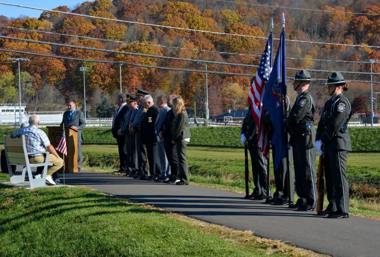 State police hold memorial service, bench dedication for Trooper Monty ...