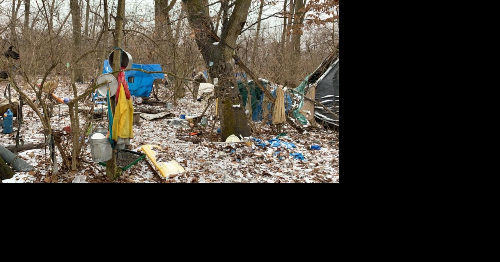 Abandoned and trashed campsite found on island in Chemung River in the ...