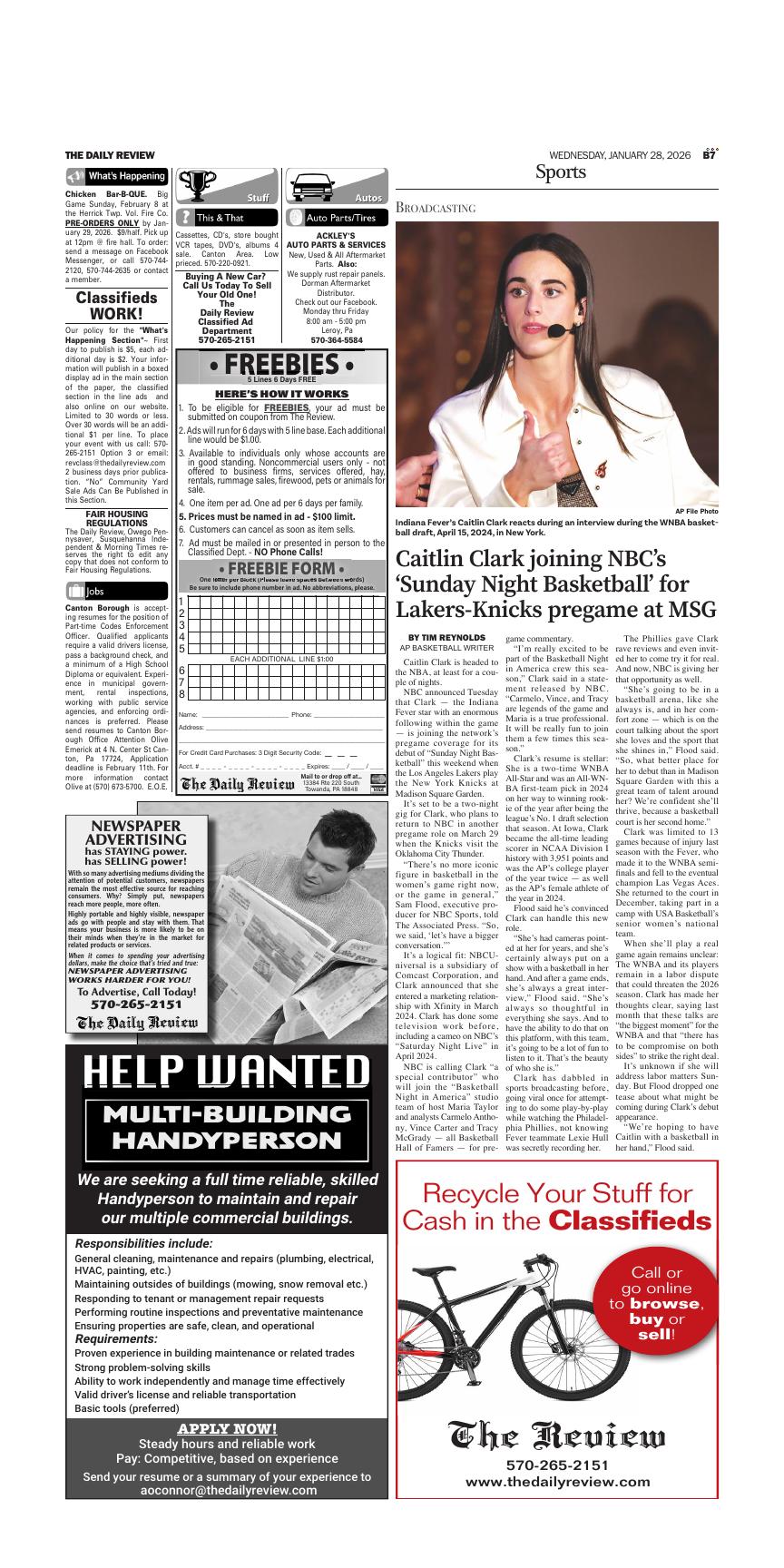 Page B7 | Digital Edition | thedailyreview.com