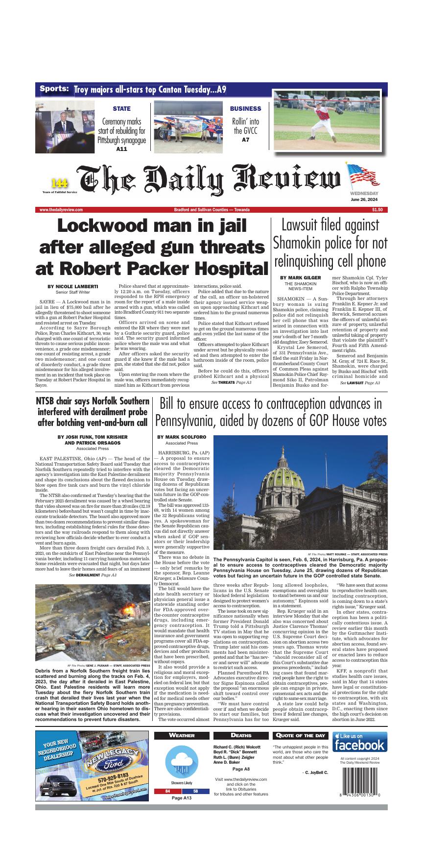 Page A1 | Digital Edition | thedailyreview.com