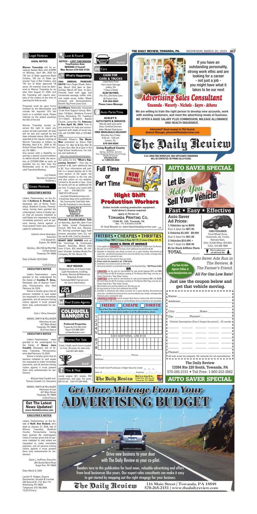 Page A17 | Digital Edition | thedailyreview.com