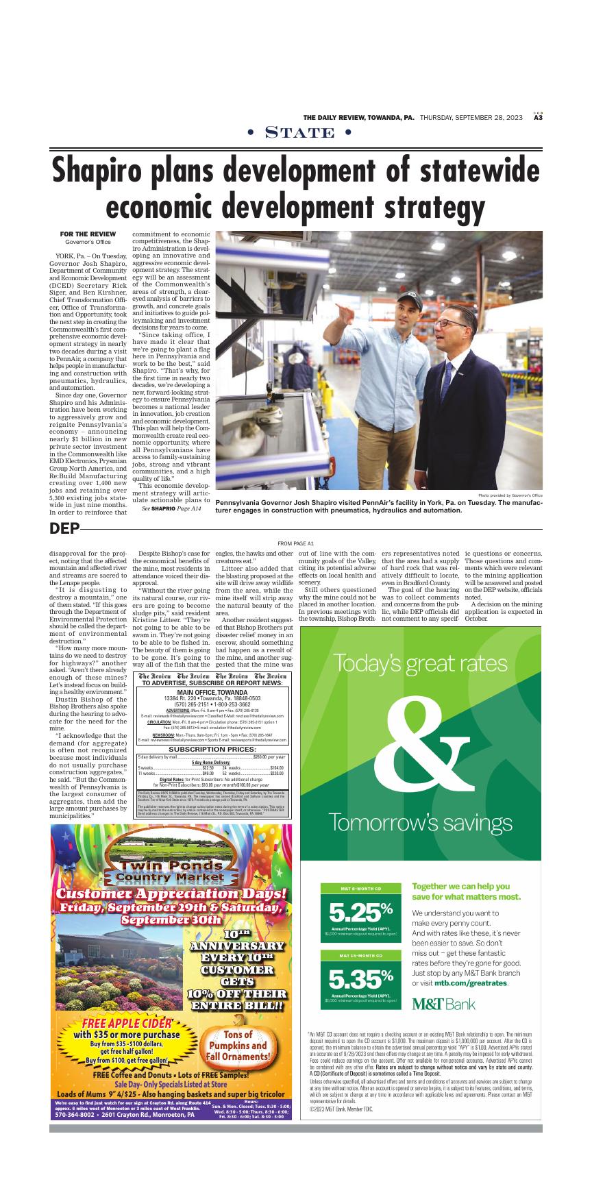 Page A3 | Digital Edition | thedailyreview.com