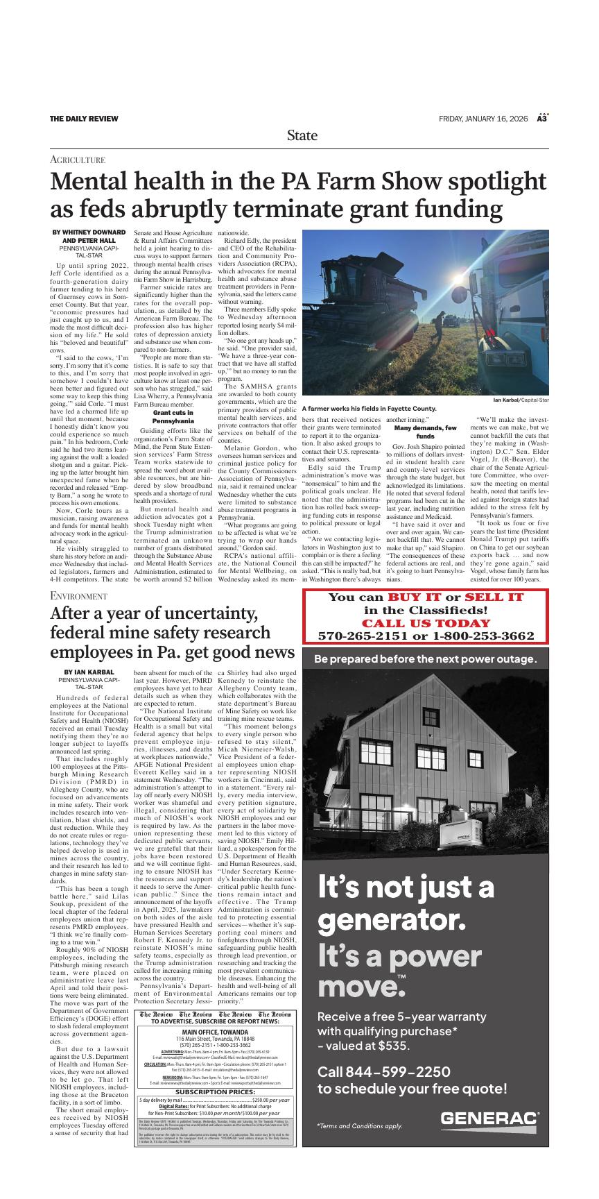 Page A3 | Digital Edition | thedailyreview.com