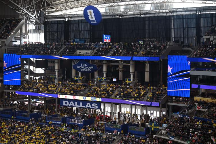 Curtains go up at AT&T Stadium for the World Cup, a glare-blocking move ...