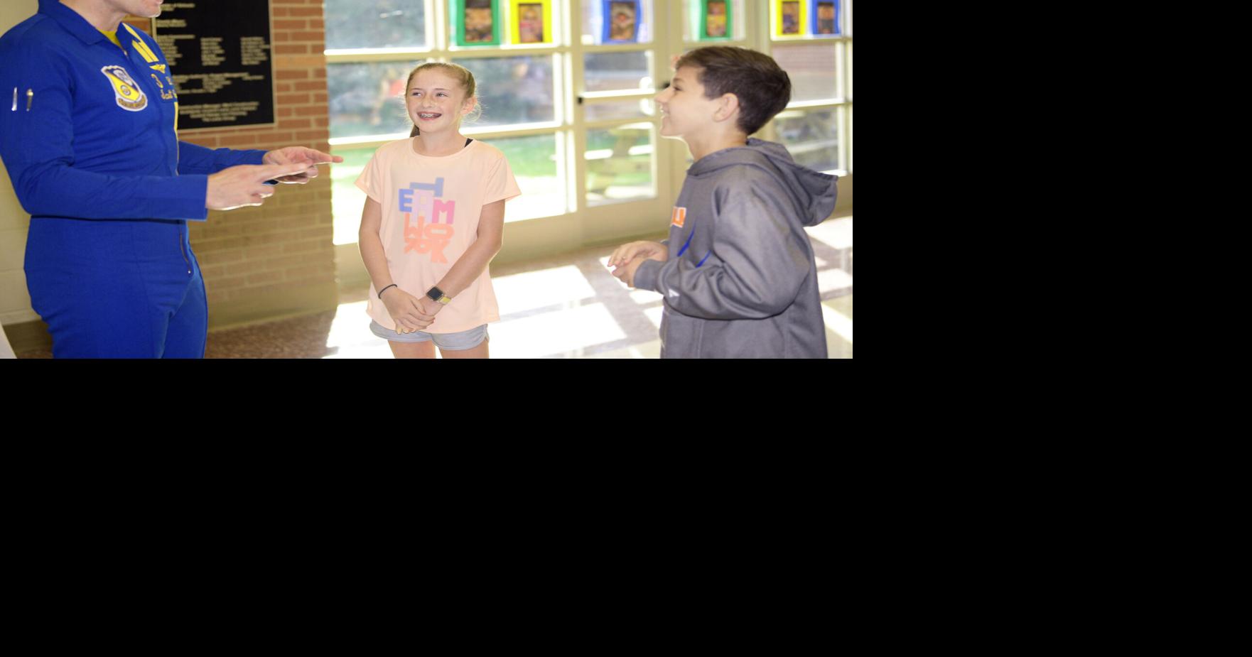 Blue Angels visit Carpenters Elementary School, take questions from a ...