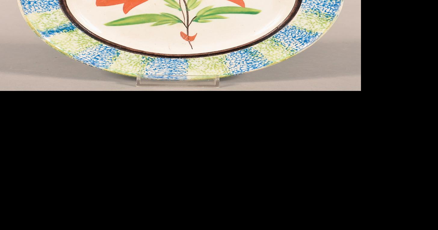 KOVELS; Folk pottery from 1800s includes spatter ware, sponge ...