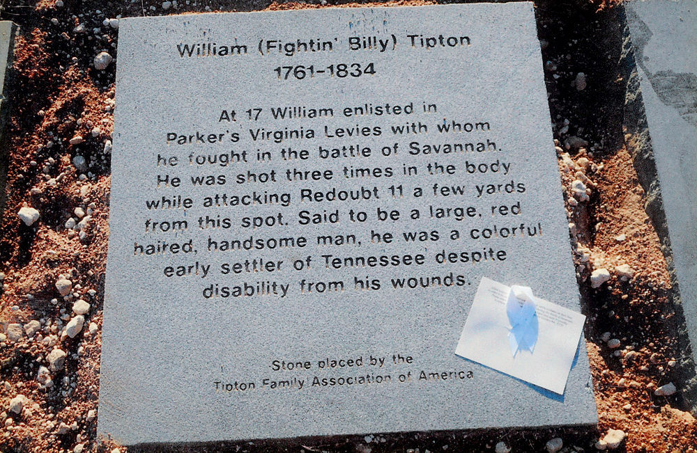 'Fightin' Billy' Tipton Revolutionary War service commemorated ...