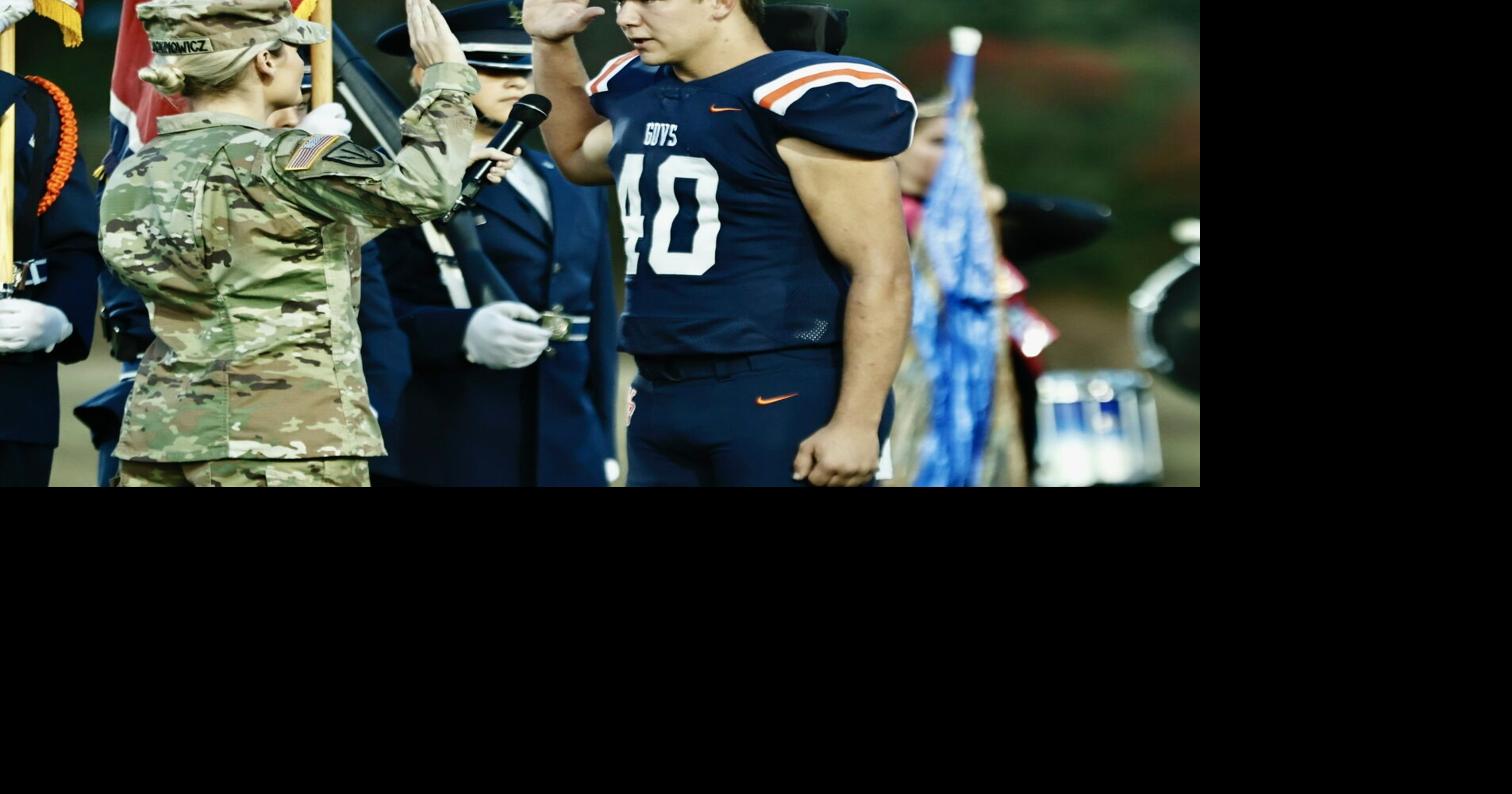 William Blount's Caleb Henson takes Oath of Enlistment on Senior Night ...
