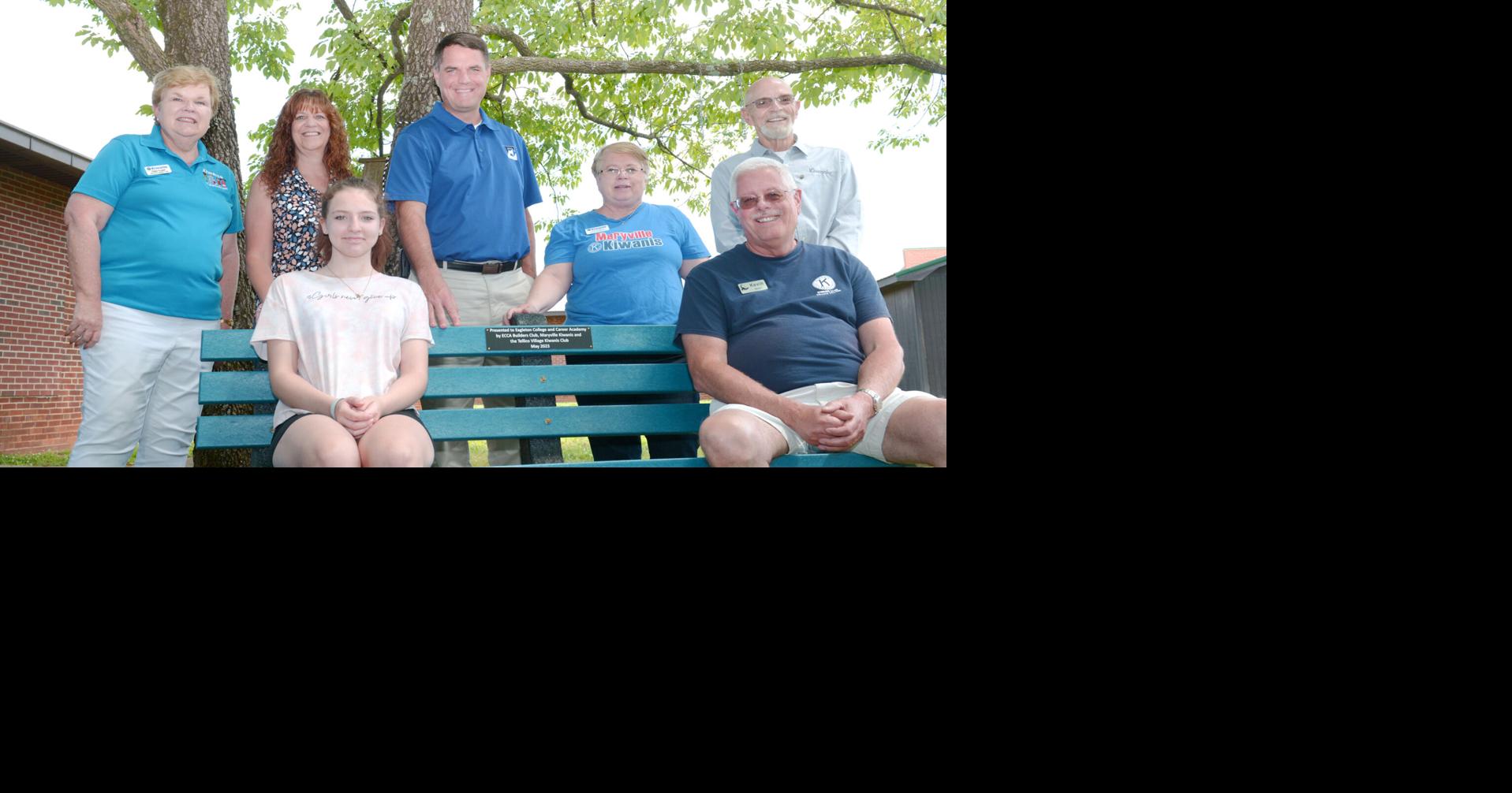 Kiwanians, students team up for bottle cap bench project at Eagleton ...