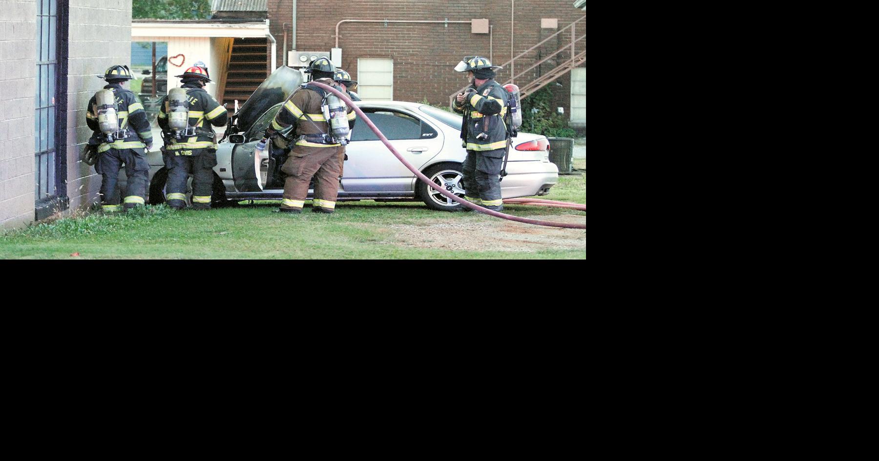 Car catches fire, rolls into building at roundabout | News ...