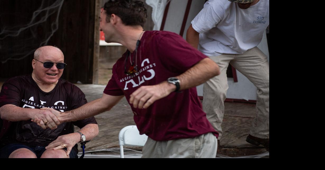 Aggie Chris Larkin takes part in Lou Gehrig Day