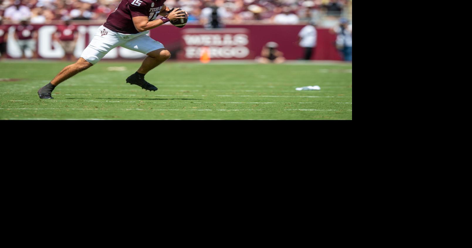 TAMU QB Conner Weigman throwing in practice