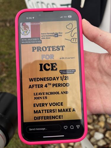 Bryan High School students protest ICE