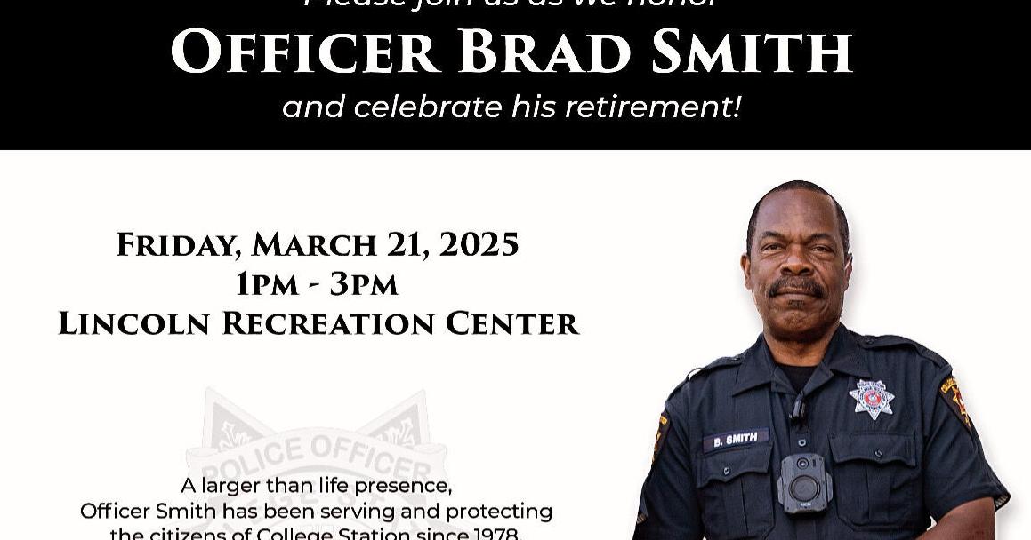 Officer Brad Smith retiring from College Station Police Dept