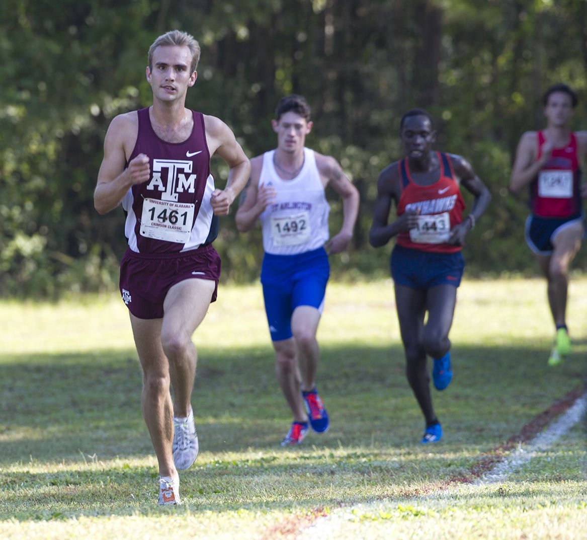 Cutting back helping Aggie cross country runner Alex Riba doing more
