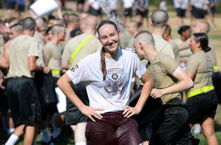 Texas A&M Corps of Cadets 'fish' blow off steam at annual water fight