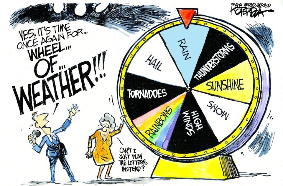 Jeff Koterba cartoon: Weather Wheel - The Eagle: Cartoons