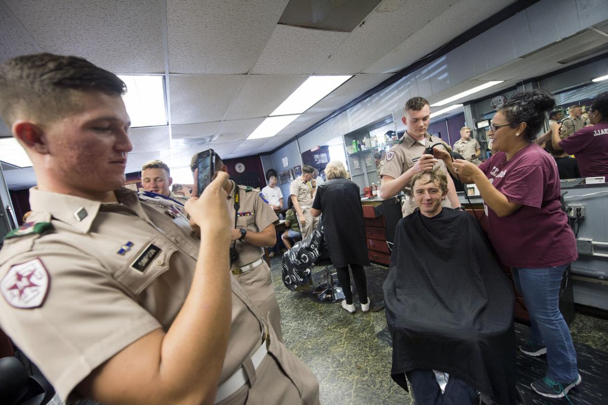 Freshmen cadets get traditional haircuts