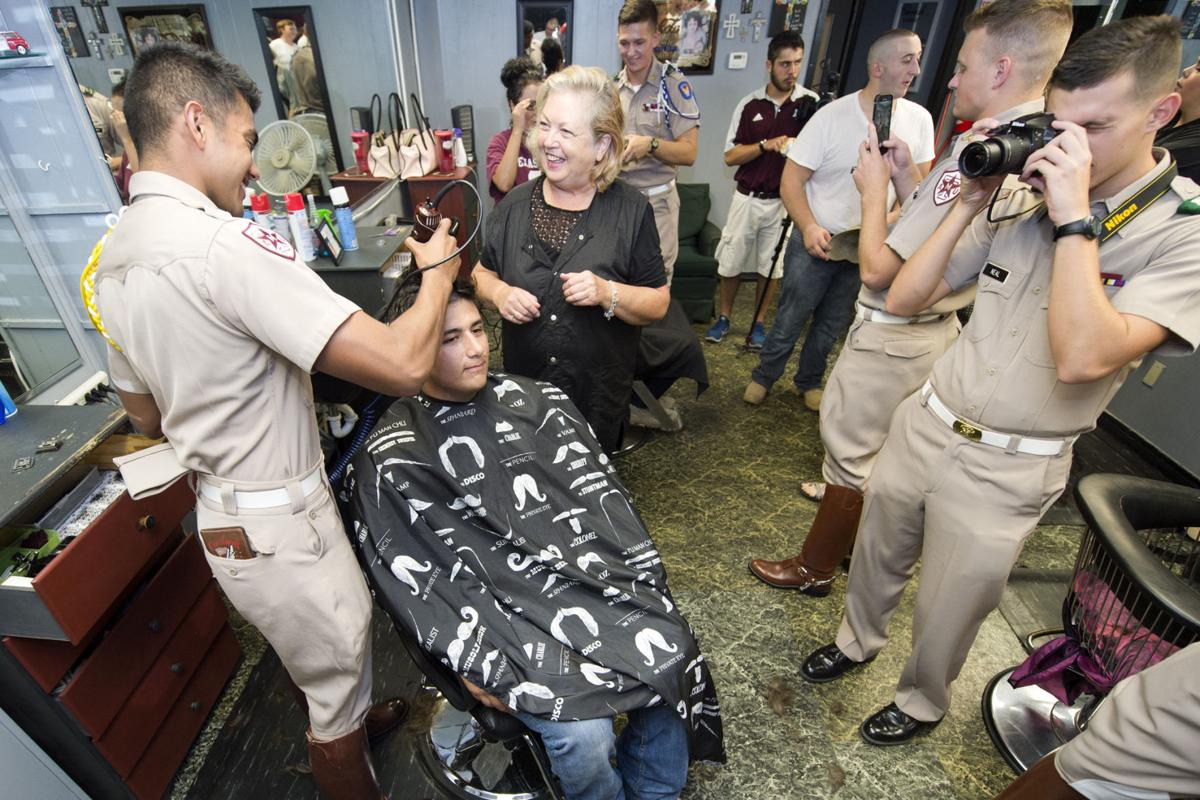Freshmen cadets get traditional haircuts