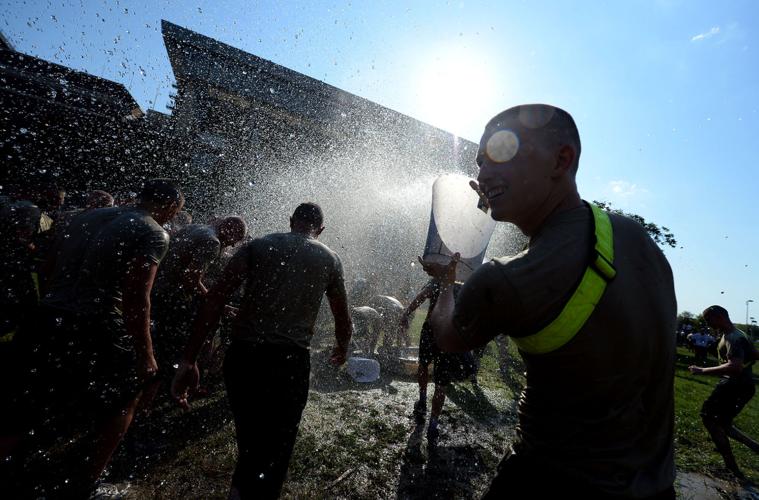 Texas A&M Corps of Cadets 'fish' blow off steam at annual water fight