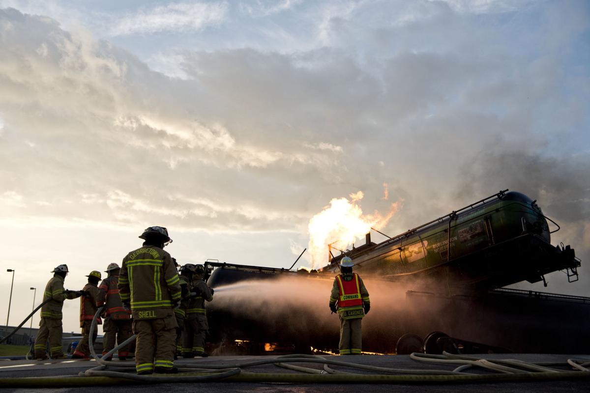 TEEX public firefighting demonstration