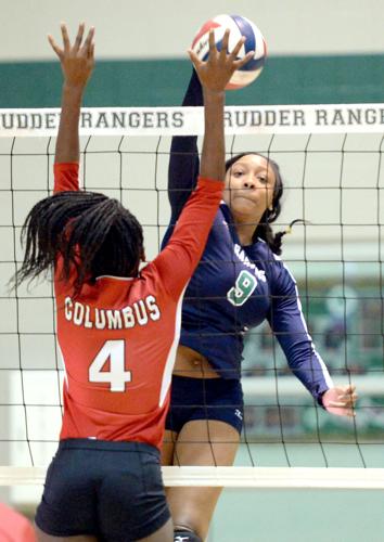 Rudder volleyball team beats Columbus in four sets