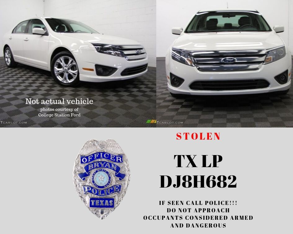 Bryan police investigating armed robbery, searching for stolen car