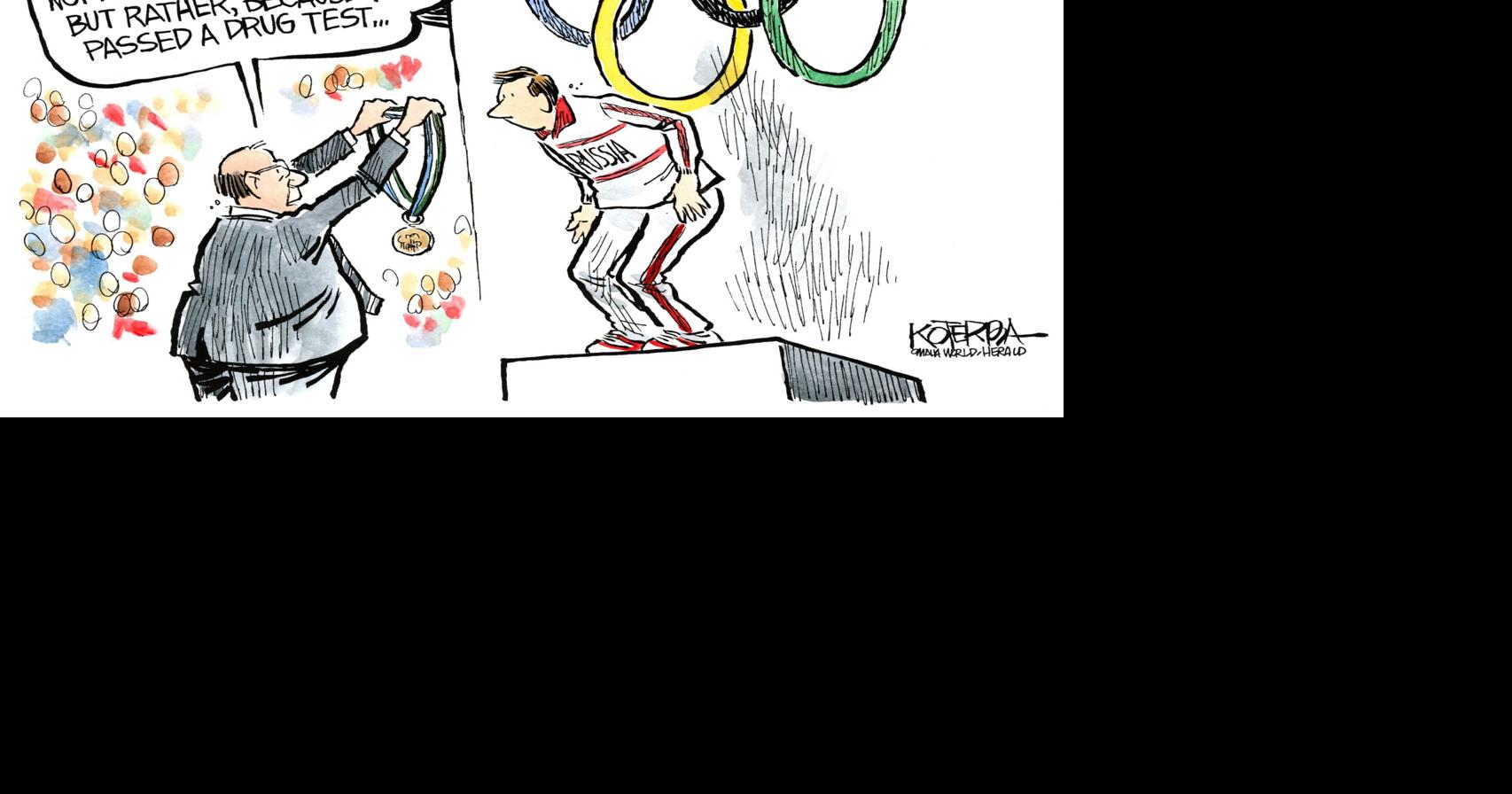 Jeff Koterba cartoon: Rio Olympics Doping Russia