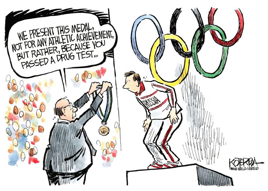 Jeff Koterba cartoon: Rio Olympics Doping Russia - The Eagle: Cartoons