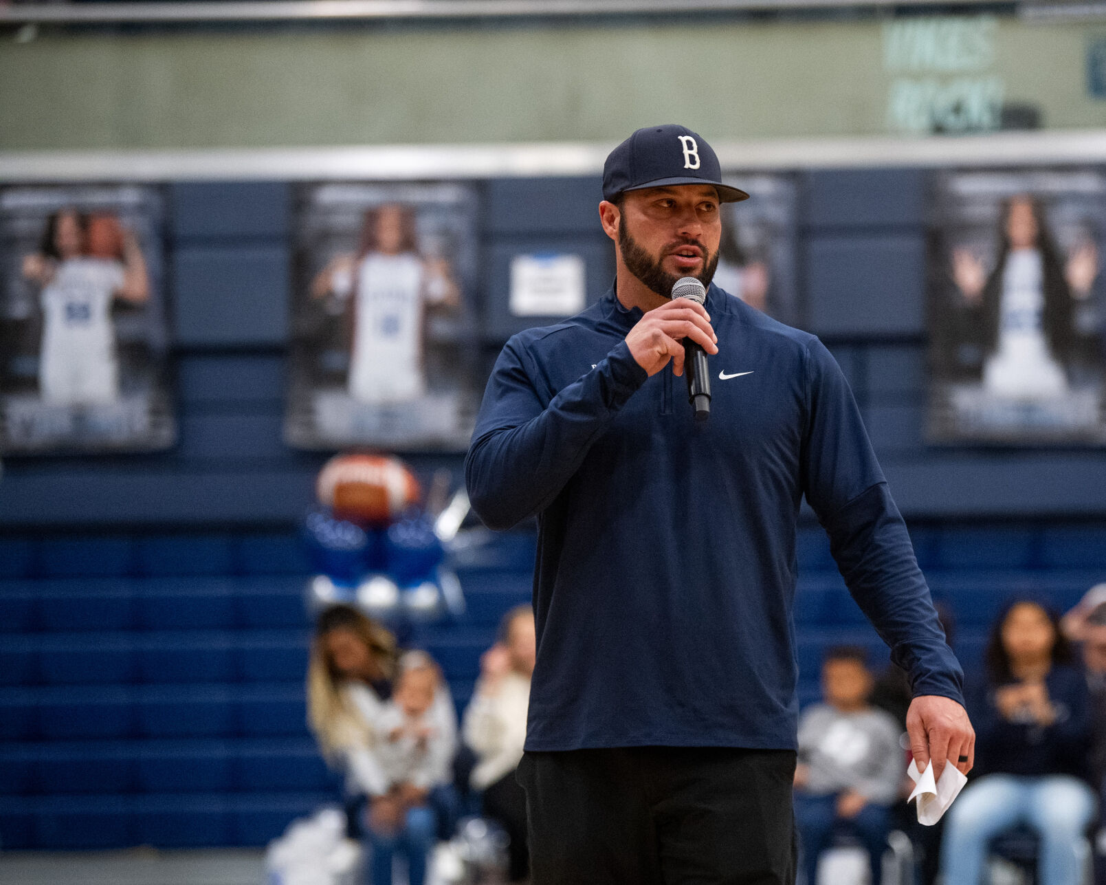 Bryan welcomes home new HC Blake Joseph at pep rally