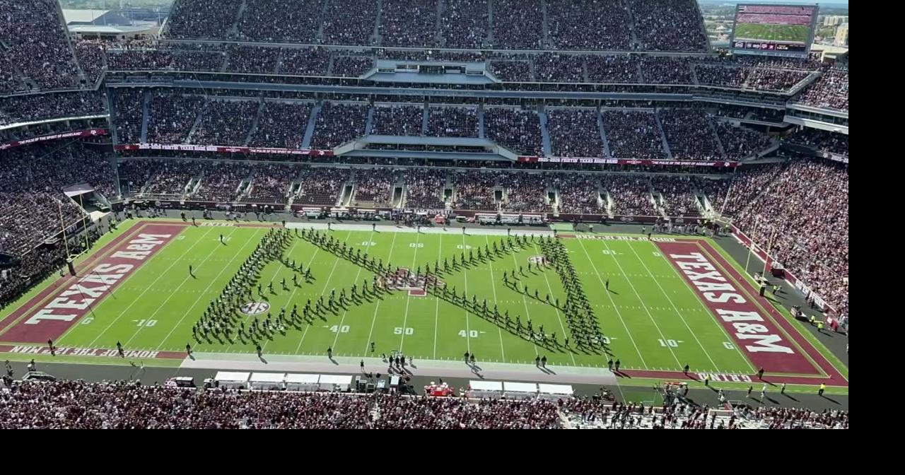 Time-lapse of Aggie Band halftime show vs. South Carolina