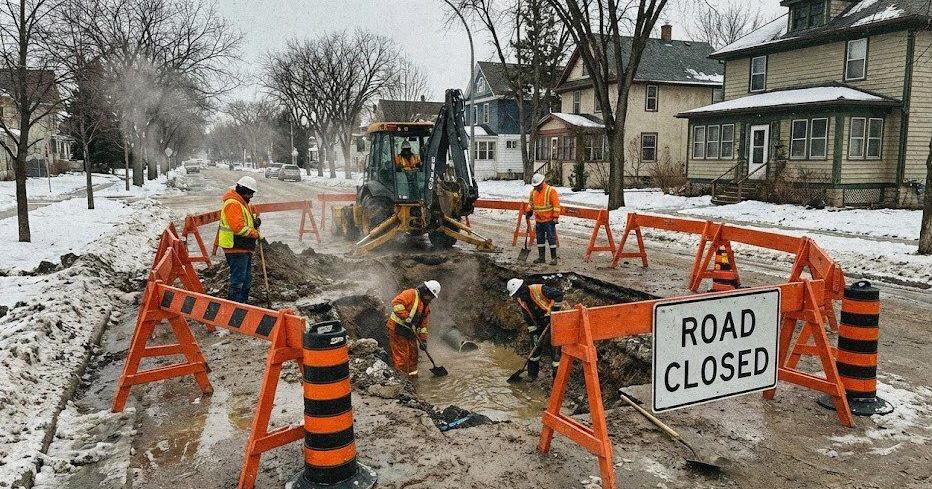 Traffic Alert: Water Main Break Closes Section of Parkway Crescent ...