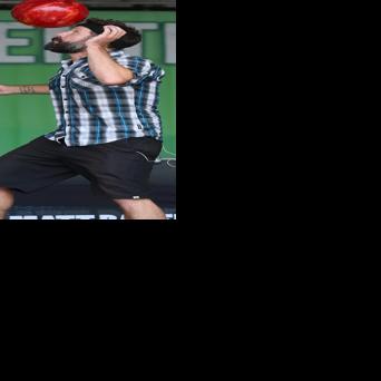 Matt Baker toys with hacky sacks, stick horses and bowling balls at ...