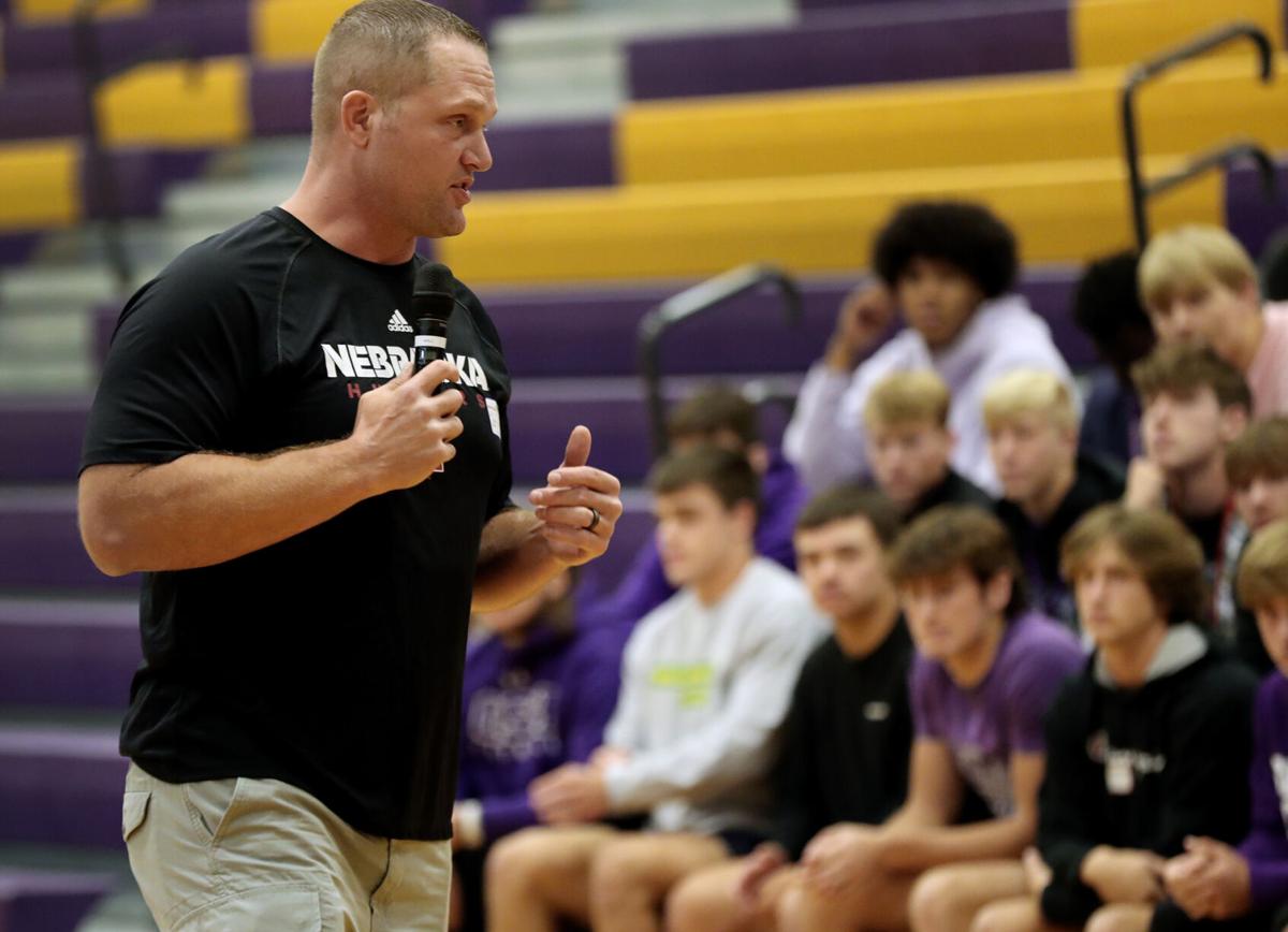 Adam Carriker speaks to GISH athletes