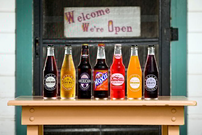Historical soda lineup at Stuhr Museum