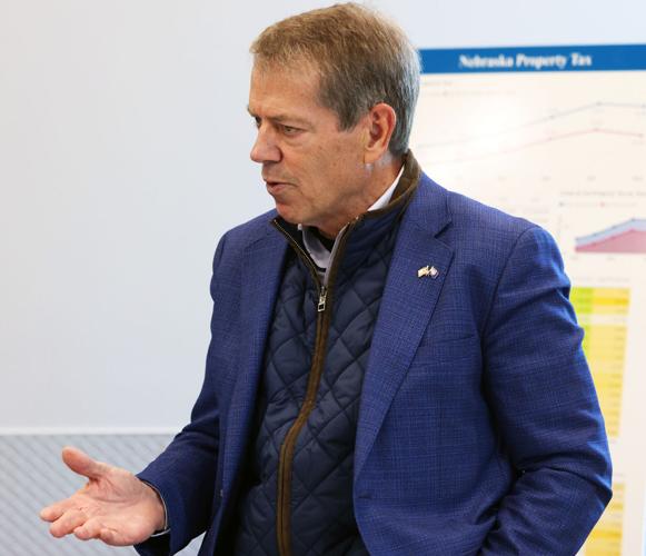 Jim Pillen takes aim at property taxes in Grand Island stop