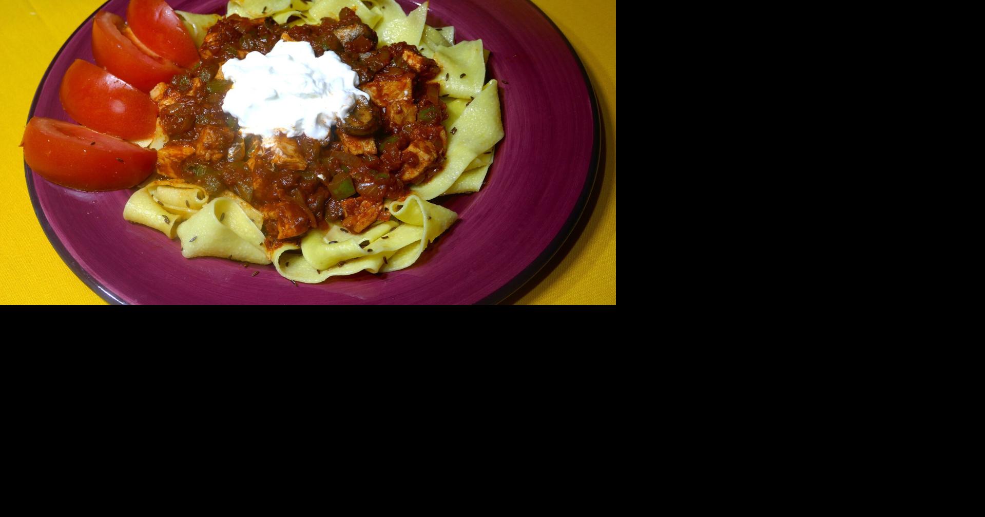 Chicken Hungarian Goulash with Caraway Pappardelle