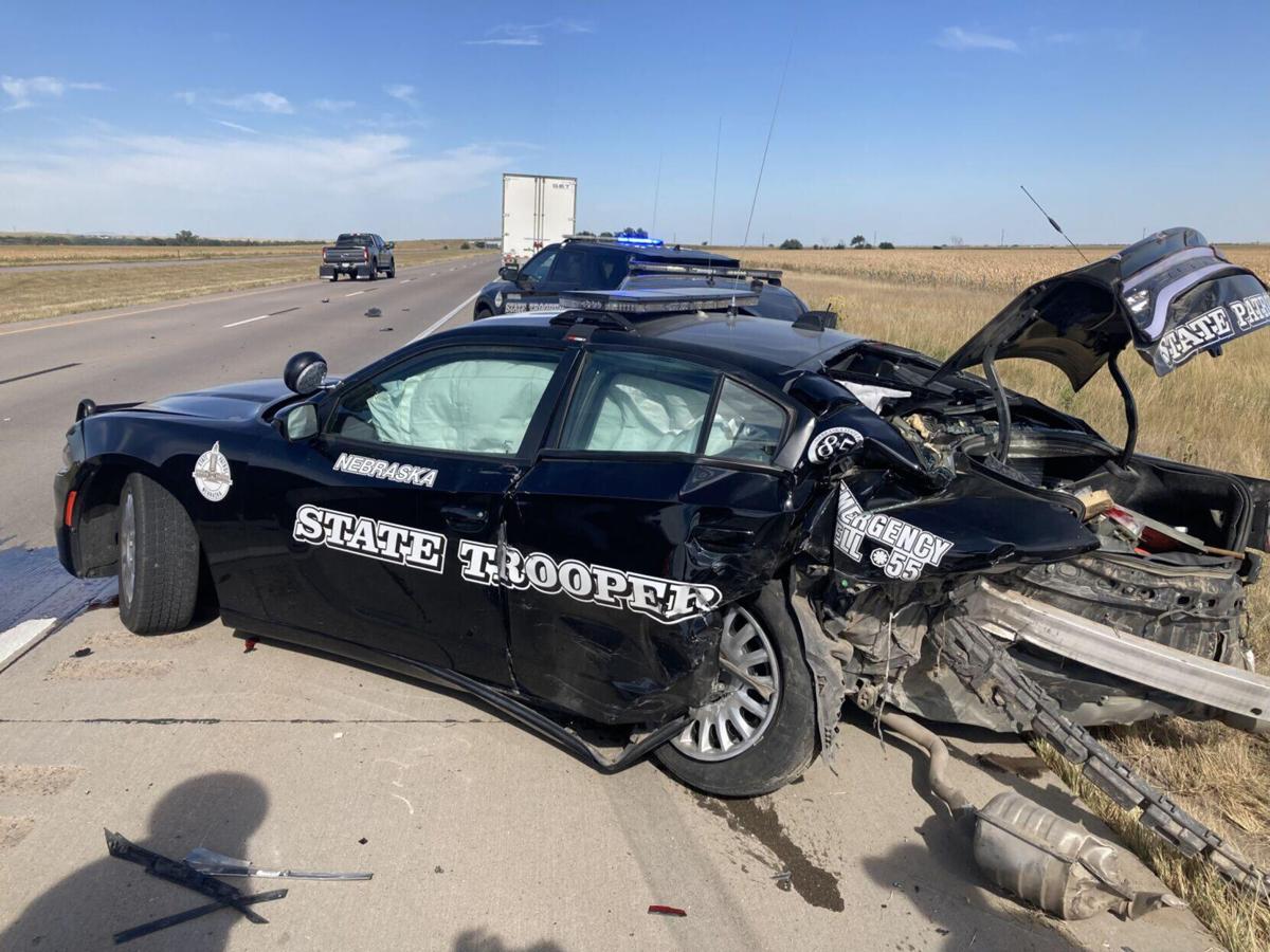 Three Nebraska State Patrol cruisers damaged in I-80 collision