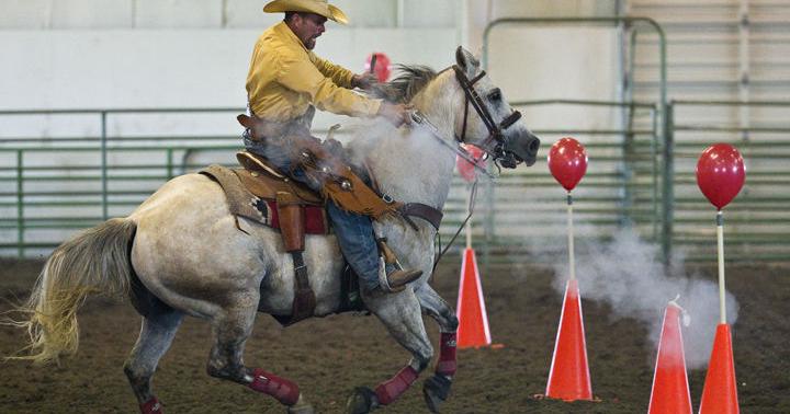 Mounted shooters event demonstrates the skill of the rider and horse