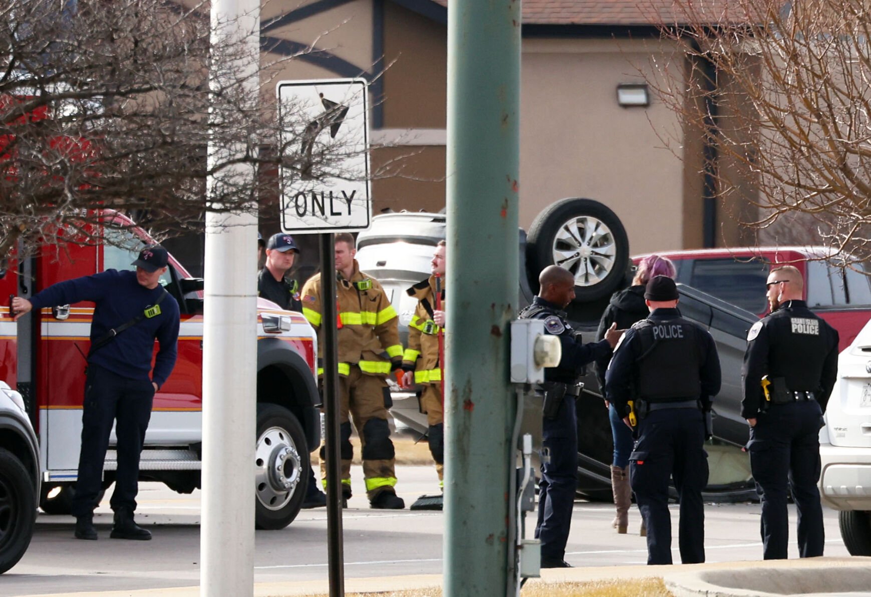 Grand Island crash ended with car resting on its top