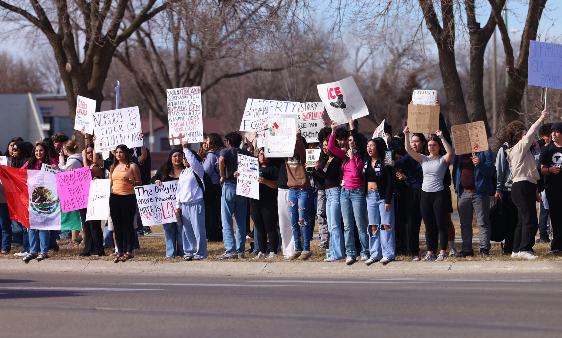 Video: Grand Island Senior High walkout protests ICE