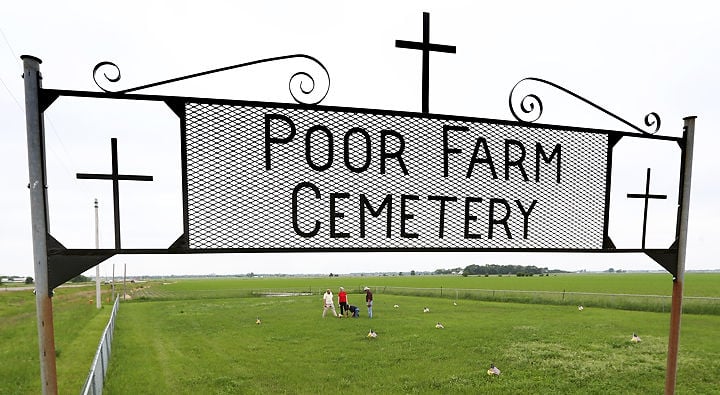 Graves marked at Poor Farm Cemetery