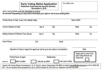 Hall County starting early voting mailing list