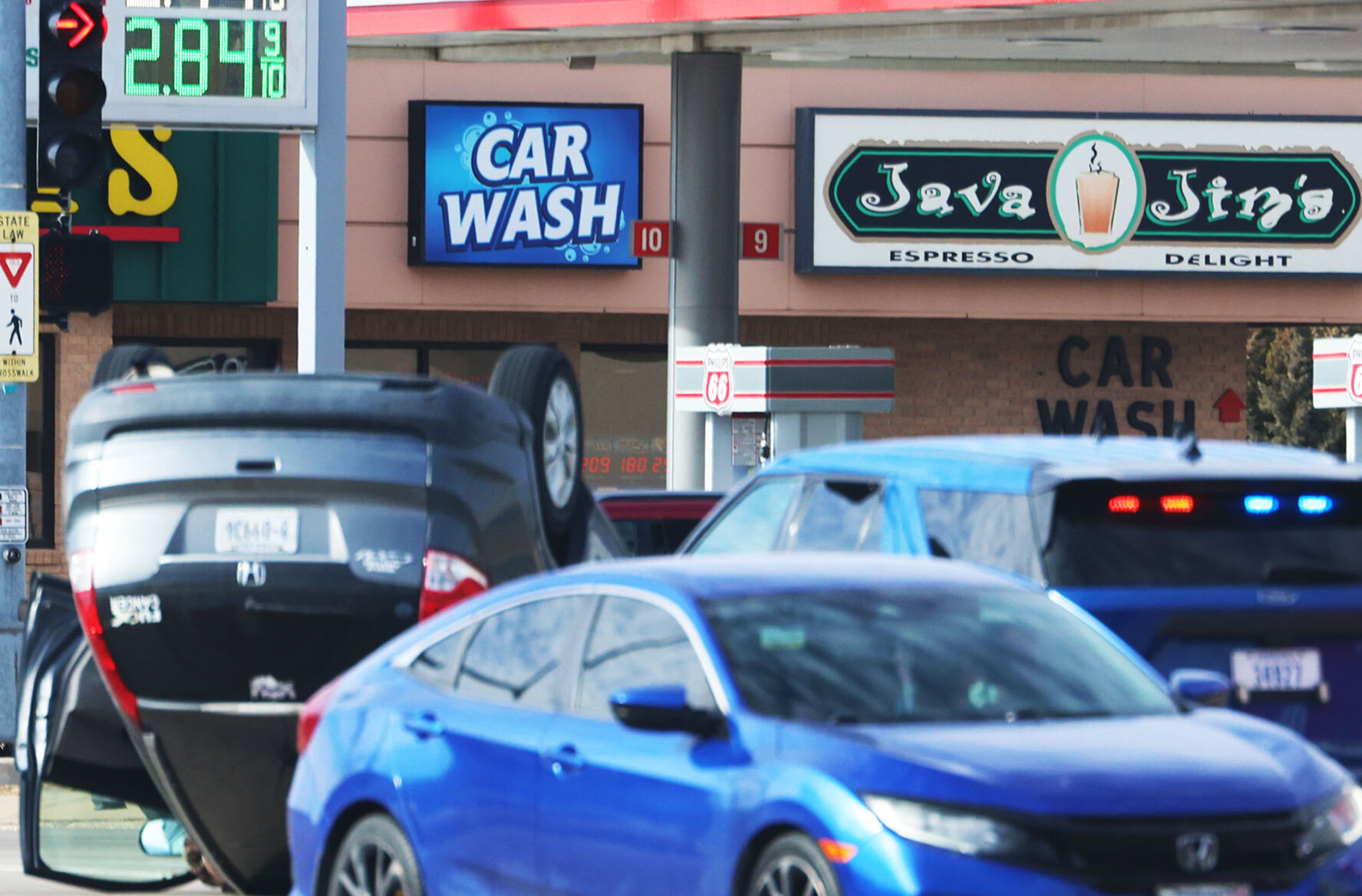 Car flips over in northwest Grand Island