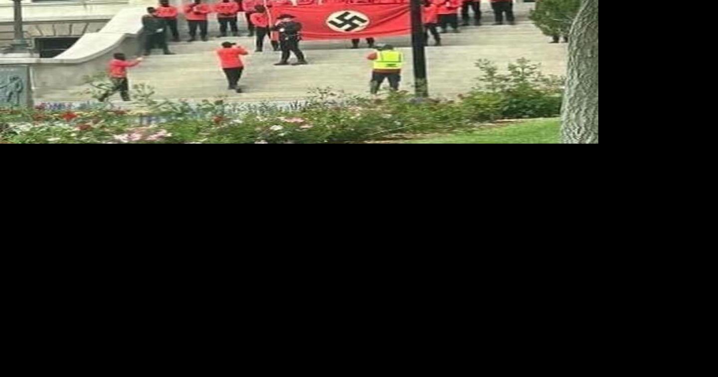 Neo-Nazis fly swastika flag at South Dakota Capitol
