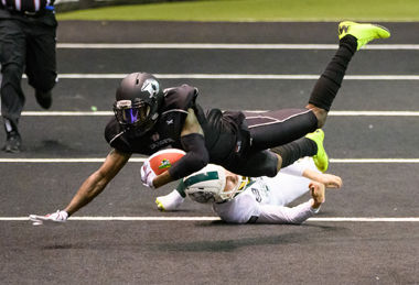Receiver Greg Dent producing for the Nebraska Danger