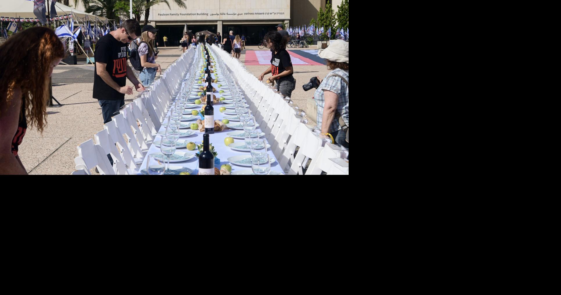 200-seat empty Shabbat tables are set for Israeli hostages | Jewish ...